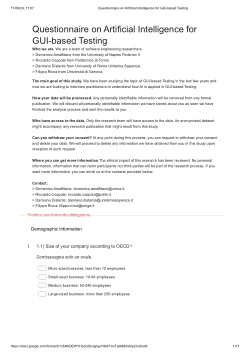 Questionnaire on Artificial Intelligence for GUI-based Testing