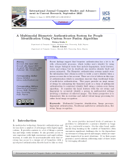 A Multimodal Biometric Authentication System for People Identification ...