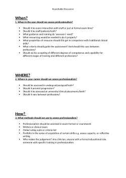 Interview guide - when, why, where to assess professionalism? (ICSC ...