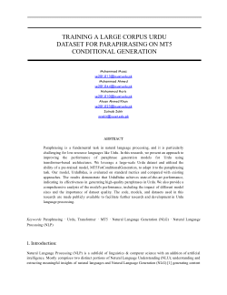 Training a Large Corpus Urdu Dataset For Paraphrasing on MT5 Conditional Generation