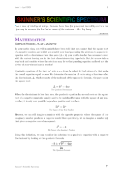 Skinner's Scientific Spectrum: Issue 1 - April 2024