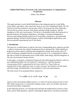 Unified Field Theory of Gravity, Life, and Consciousness: A ...