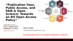 Publication Fees, Public Access, and FAIR & Open Science: Towards an RO ...