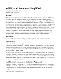 Validity and Soundness Simplified