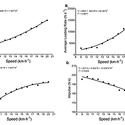 The relationship between running speed and spatio-temporal parameters of gait.