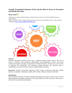 Sexually Transmitted Infections (STIs) and the Role of Nurses in ...
