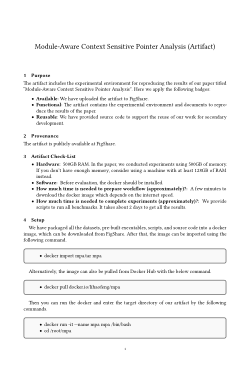 Module-Aware Context Sensitive Pointer Analysis (Artifact)