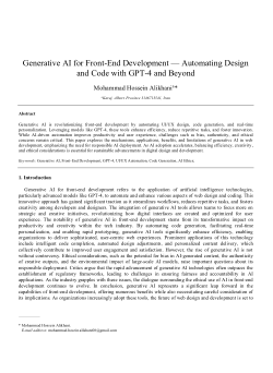 Generative AI for Front-End Development — Automating Design and Code with GPT-4 and Beyond