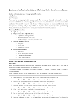 Item - Questionnaire （How Perceived Substitution of AI Technology ...