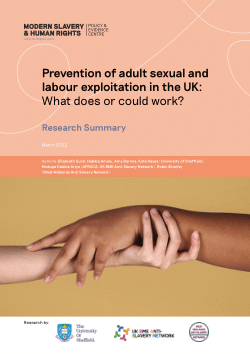 Prevention of adult sexual and labour exploitation in the UK: What does ...