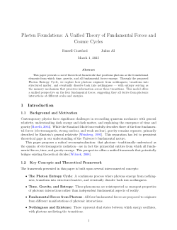 Photon Foundations: A Unified Theory of Fundamental Forces and Cosmic Cycles
