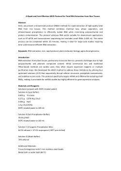 A Rapid and Cost-Effective ABCD Protocol for Total RNA Extraction from ...