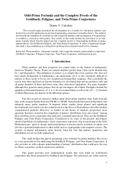 Odd-Prime Formula and the Complete Proofs of the Goldbach, Polignac ...