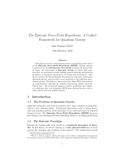 Item - The Entropic Force-Field Hypothesis: A Unified Framework for Quantum Gravity - figshare ...