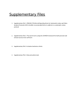 Supplementary Files for "Identifying personally modifiable factors for self-harm recovery in ...