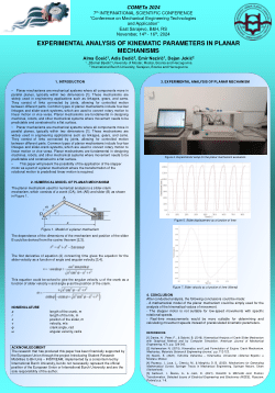 EXPERIMENTAL ANALYSIS OF KINEMATIC PARAMETERS IN PLANAR MECHANISMS