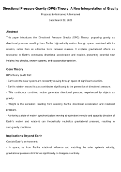 Directional Pressure Gravity (DPG) Theory