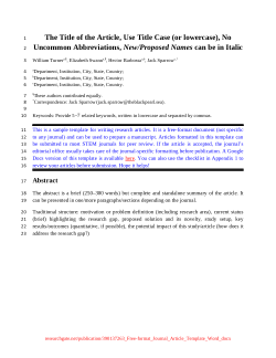 Free-format Journal Article Template Word (.docx)