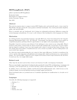 HOTLangBench, a Tiny Benchmark Suite for Higher-Order Statically Typed ...