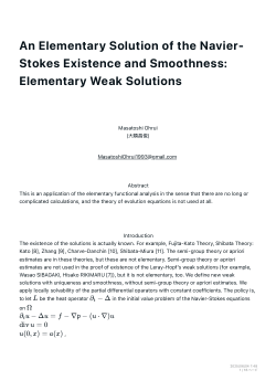 An Elementary Solution of the Navier-Stokes Existence and Smoothness: Elementary Weak Solutions