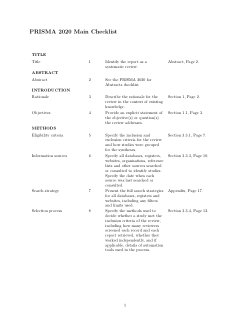 PRISMA 2020 Checklist - Guidance on the economic evaluation of the ...