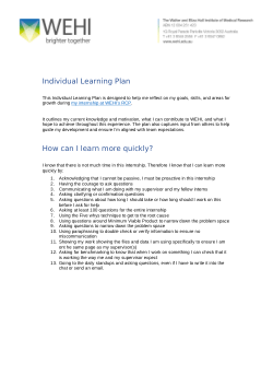 Item - Individual Learning Plan template for RCP WEHI Internship Program - figshare - Figshare
