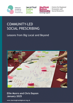 Community-led Social Prescribing: Lessons from Big Local and Beyond