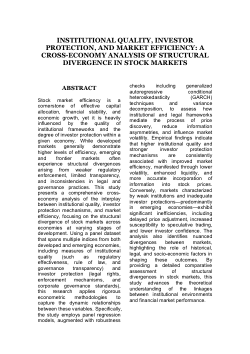 INSTITUTIONAL QUALITY, INVESTORPROTECTION, AND MARKET EFFICIENCY ...