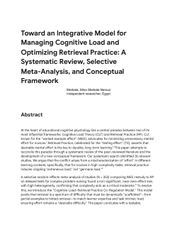Item - Toward an Integrative Model for Managing Cognitive Load and ...