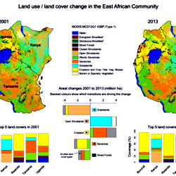 Land cover change in the East African Community, 2001-2013