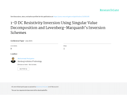 1-D DC Resistivity Inversion Using Singular Value Decomposition and ...
