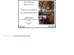 Rethinking Repositories: Time to (re-)focus on the researchers?