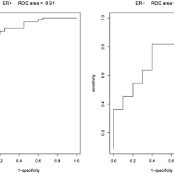 Receiver operating characteristic (ROC) curves for the support vector ...