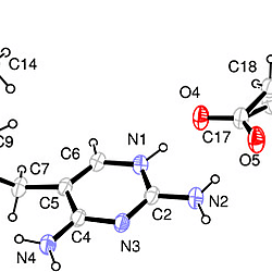 The ORTEP 3 view of the asymmetric unit of the compound 2
