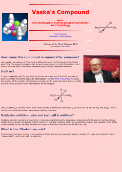 Vaska's Complex - Molecule of the Month February 2013 [Archived version]