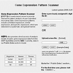 The homepage of GEPS