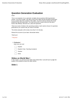 Multiple Choice Question Generation Evaluation
