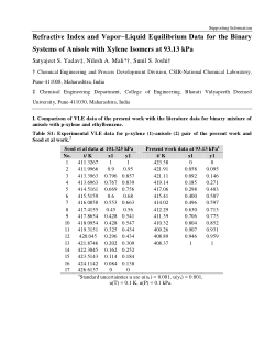 Refractive Index and Vapor–Liquid Equilibrium Data for the Binary Systems of Anisole with Xylene ...