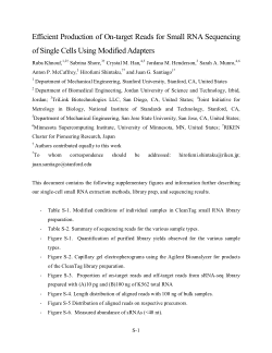 Efficient Production of On-Target Reads for Small RNA Sequencing of ...