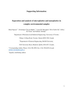 Separation and Analysis of Microplastics and Nanoplastics in Complex Environmental Samples