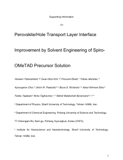 Perovskite/Hole Transport Layer Interface Improvement by Solvent Engineering of Spiro-OMeTAD ...