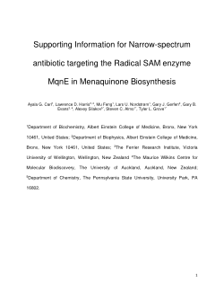Narrow-Spectrum Antibiotic Targeting of the Radical SAM Enzyme MqnE in ...