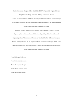 Stable Suspensions of Lignocellulose Nanofibrils (LCNFs) Dispersed in ...