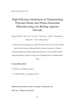 High-Efficiency Hydrolysis of Thermosetting Polyester Resins into ...