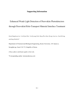 Enhanced Weak-Light Detection of Perovskite Photodetectors through ...