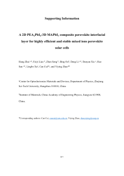 2D PEA2PbI4–3D MAPbI3 Composite Perovskite Interfacial Layer for Highly Efficient and Stable ...