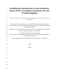 Including the Introduction of Exotic Species in Life Cycle Impact ...