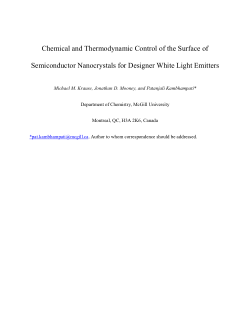 Chemical and Thermodynamic Control of the Surface of Semiconductor ...