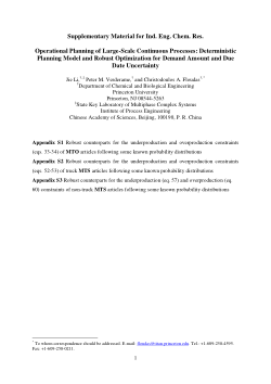 Operational Planning of Large-Scale Continuous Processes: Deterministic ...