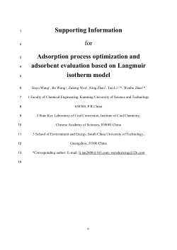 Adsorption Process Optimization and Adsorbent Evaluation Based on ...